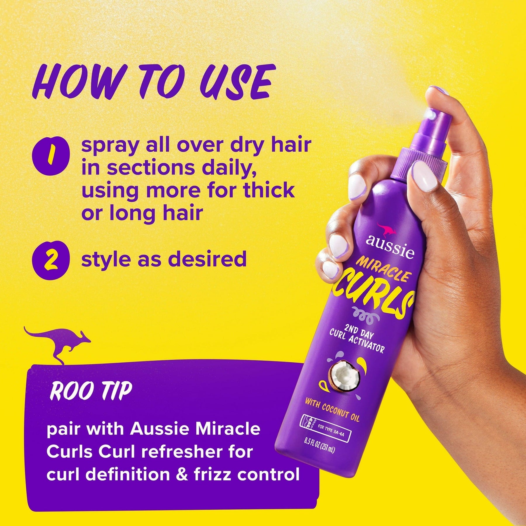 Aussie Miracle Curls 2nd Day Curl Activator Spray Gel – Exodus Beauty